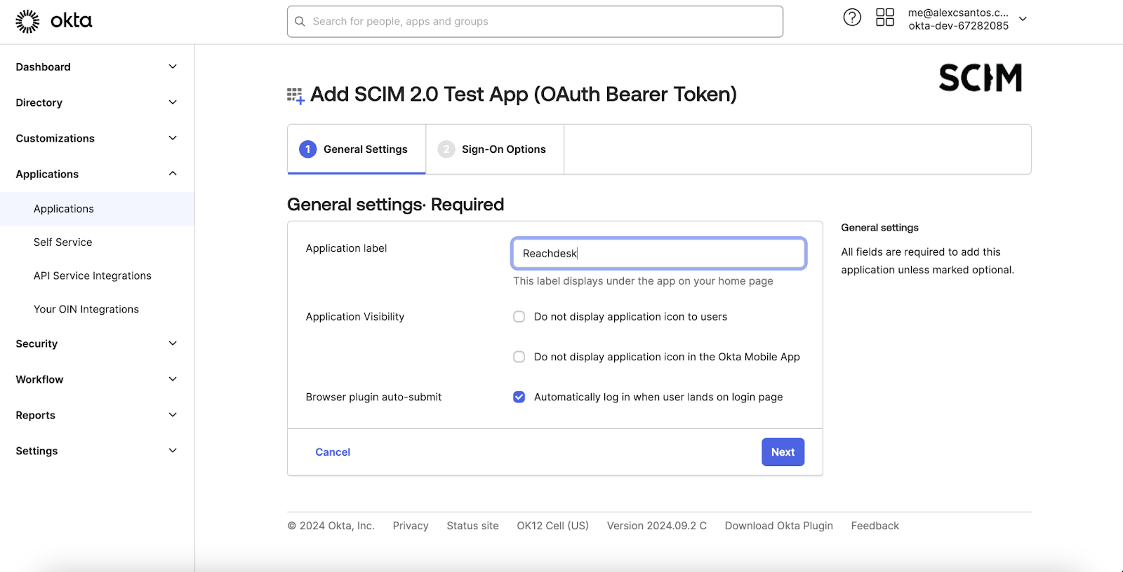How to enable SCIM user provisioning in Okta – Reachdesk Knowledge base