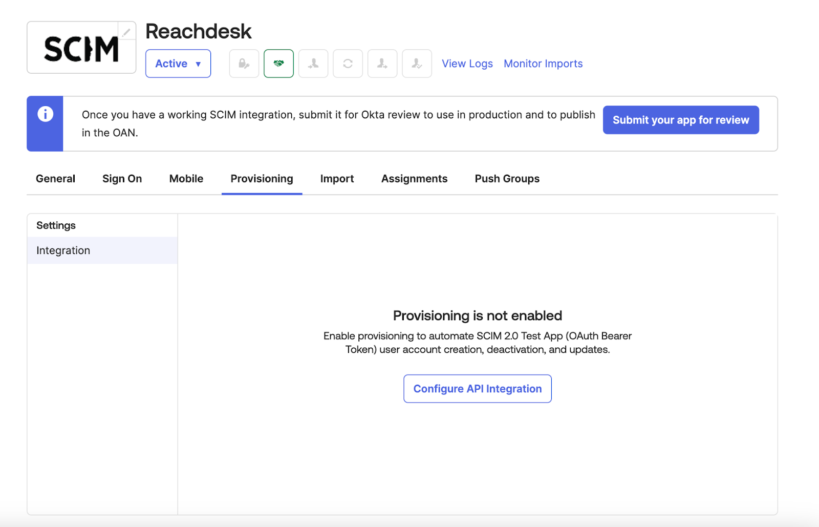 How to enable SCIM user provisioning in Okta – Reachdesk Knowledge base