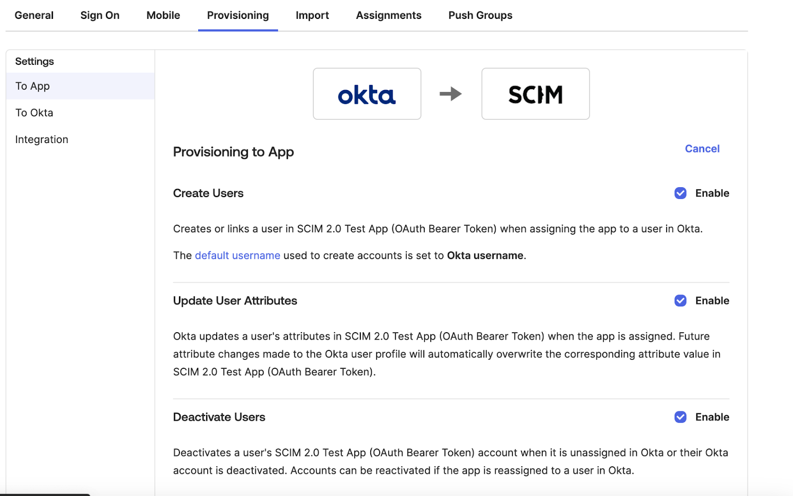 How to enable SCIM user provisioning in Okta – Reachdesk Knowledge base