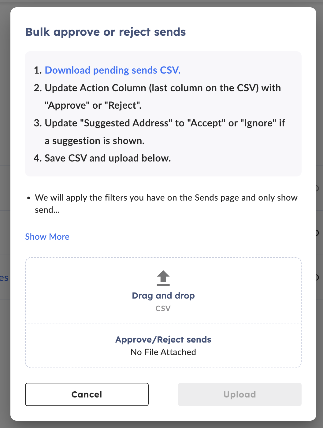 Bulk Approve or Reject Pending Sends – Reachdesk Knowledge base